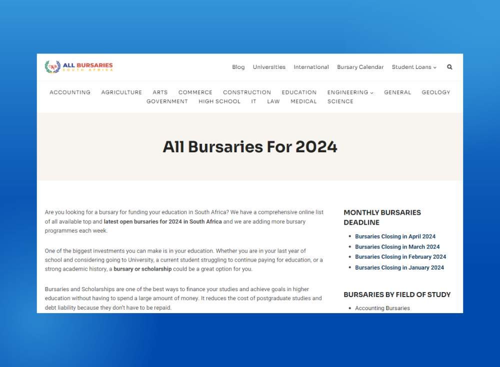 Elevating Reach For All Bursaries In South Africa Abu Hasan Lavlu